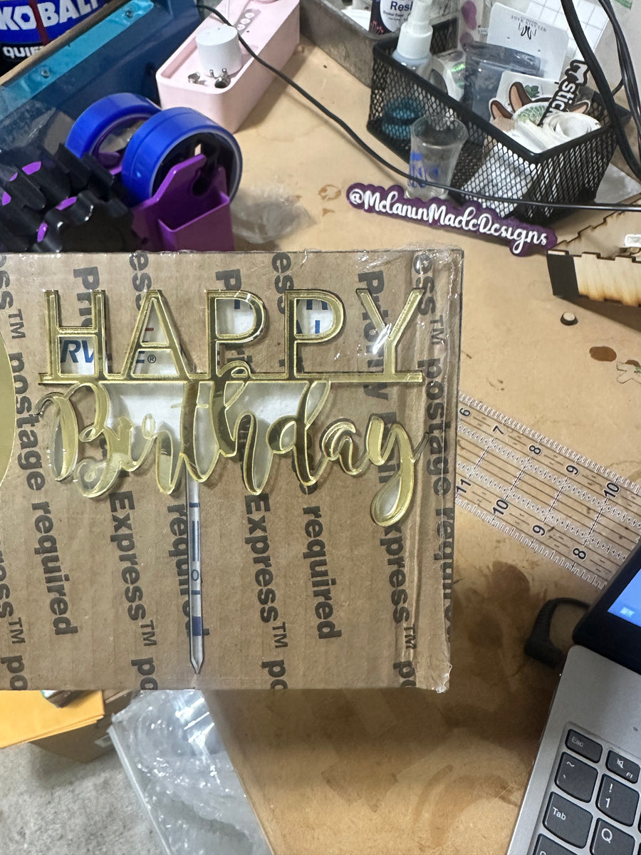 Happy Birthday Cake Topper – Melanin Made Designs